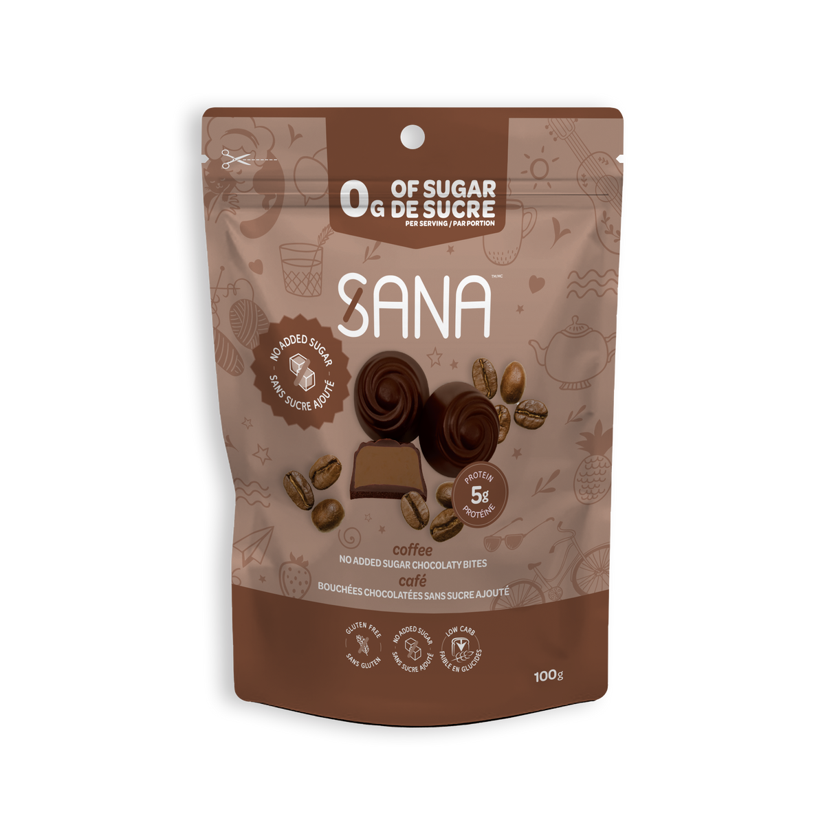 Bouchées chocolatées noires - Café | Gâterie sans sucre ajouté – Sana